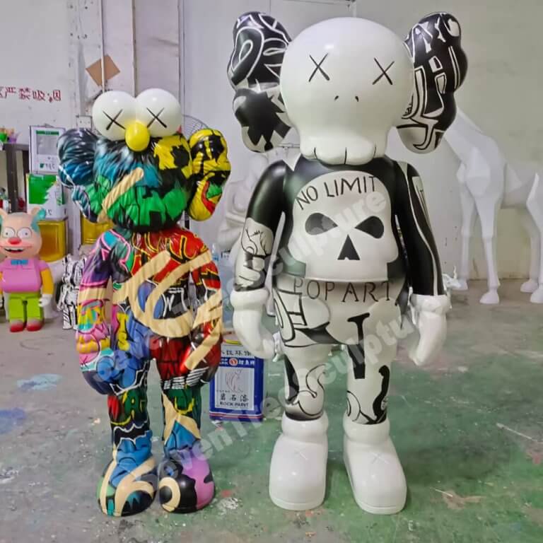 Kaws Bunny Figure Sculpture Graffiti Rabbit Kaws Sculpture For Store ...