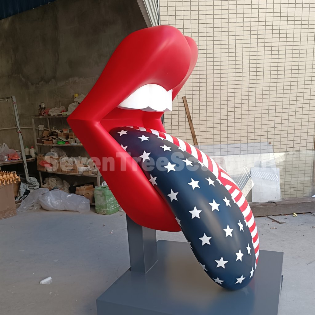 Wholesale Creative Fiberglass Lip Tongue Sculpture - SevenTreeSculpture