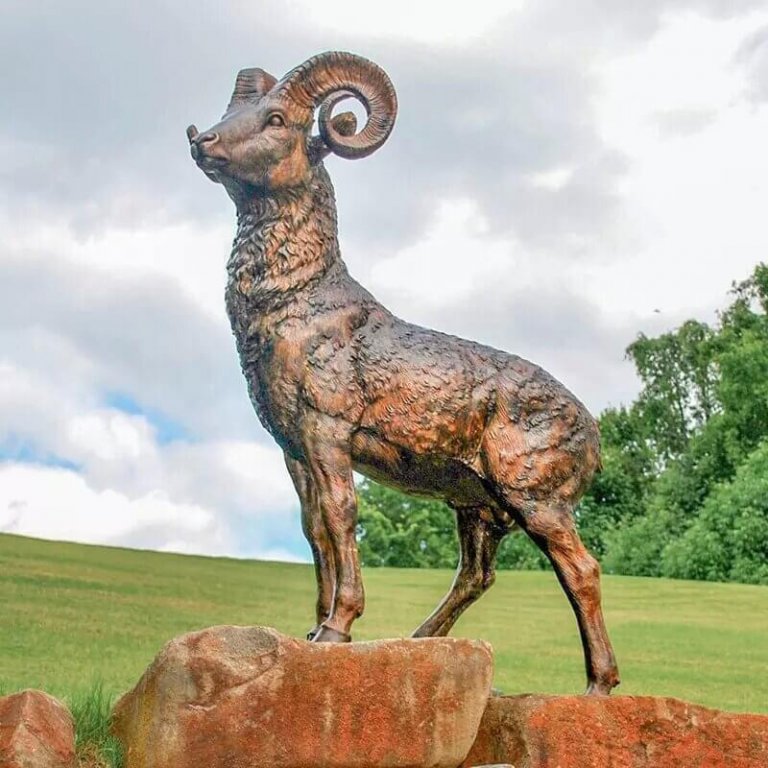 Outdoor Bronze Big Horn Sheep Sculpture For Sale - SevenTreeSculpture
