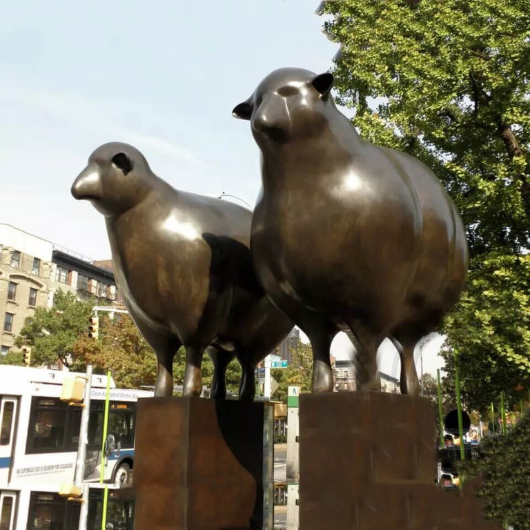 Bronze Famous Sheep Statue - SevenTreeSculpture