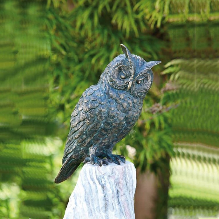 Bronze Life Size Owl Statue For Sale - SevenTreeSculpture