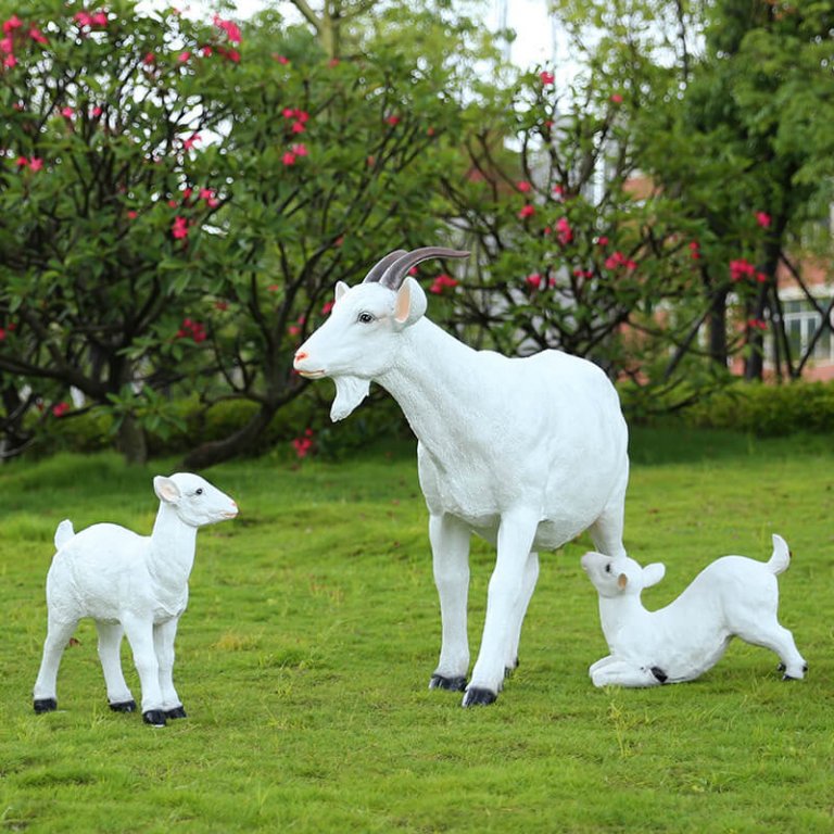 Fiberglass Outdoor Sheep Sculpture For Sale - SevenTreeSculpture