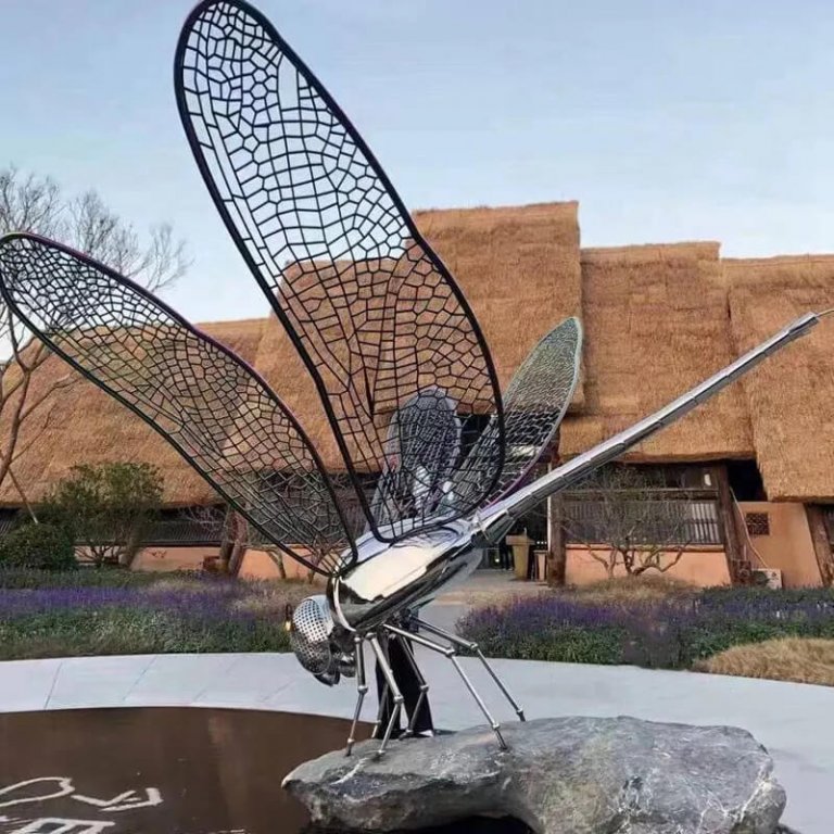Buy Stainless Steel Metal Dragonfly Sculpture For Garden ...