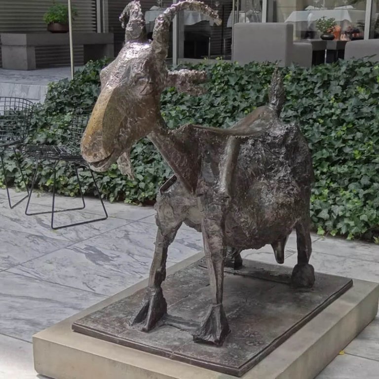 Life Size Animal Bronze Sculpture She Goat For Sale - SevenTreeSculpture