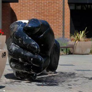 Fiberglass Black Giant Hand Sculpture For Sale - SevenTreeSculpture