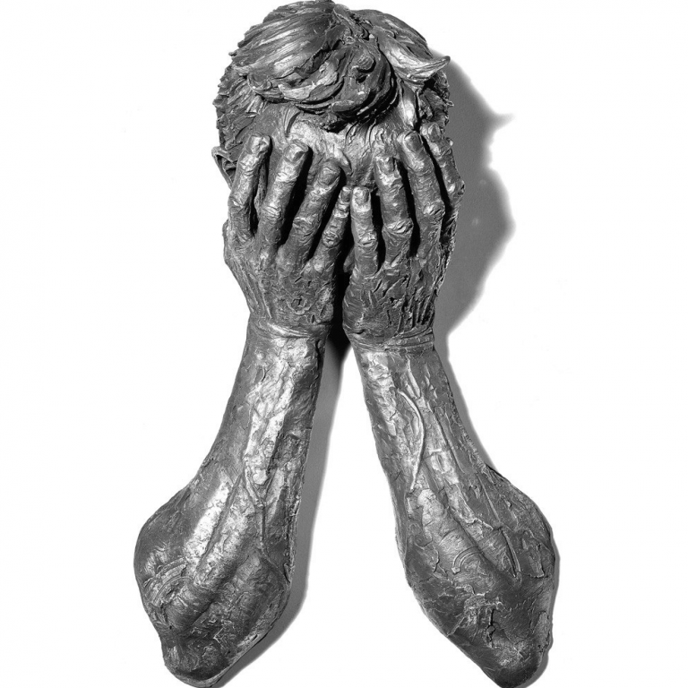 Modern Matteo Pugliese Bronze Man Sculpture For Sale - SevenTreeSculpture