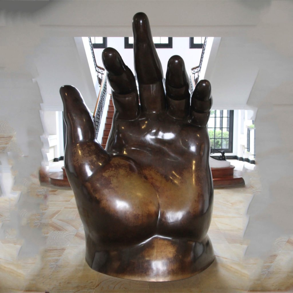 Bronze Botero Hand Sculpture For Sale - SevenTreeSculpture