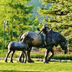Bronze Horse Metal Kid Riding Sculpture The Babysitter For Sale ...