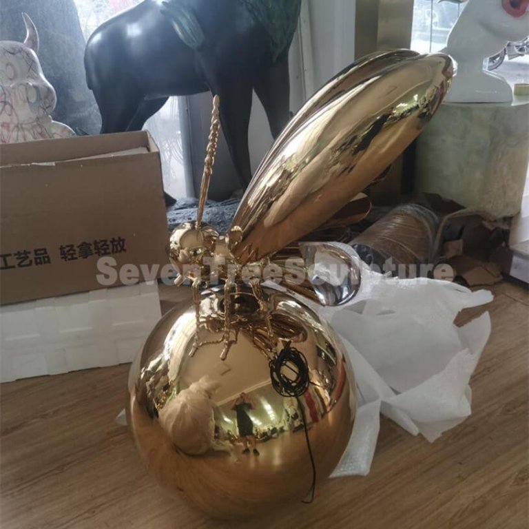 Stainless Steel Firefly Sculpture For Sale - SevenTreeSculpture