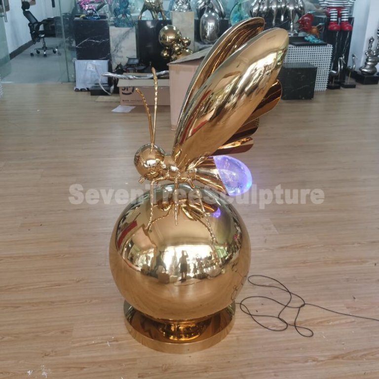 Stainless Steel Firefly Sculpture For Sale - SevenTreeSculpture