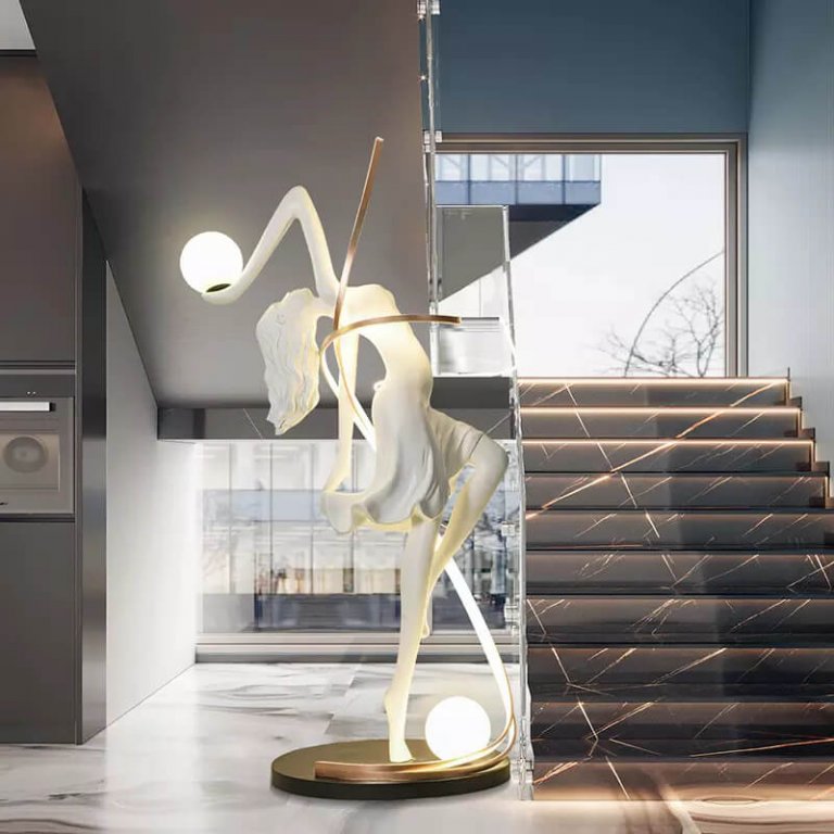 Fiberglass Abstract Figure Sculpture Floor Lamp For Sale ...