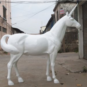 Life Size Fiberglass Unicorn Garden Statue For Sale - SevenTreeSculpture